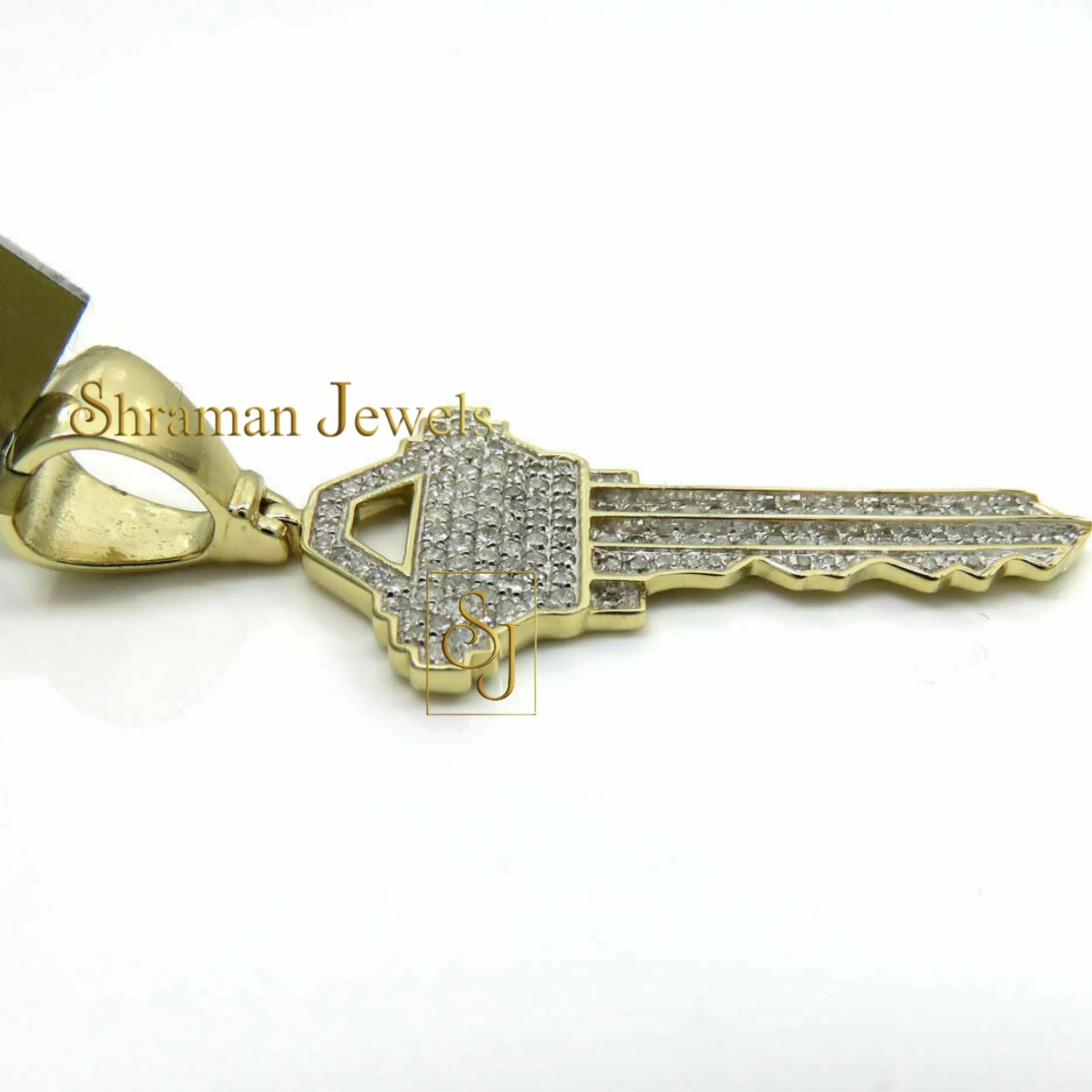 Men's KEY Diamond Pendant 0.75Ct | 10K Solid Gold | Shraman Jewels